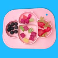 China Non Toxic Silicone Baby Tray Bee Shape BPA Free Divided Suction Plate Customized for sale