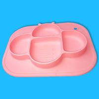 China Non Toxic Silicone Baby Tray Bee Shape BPA Free Divided Suction Plate Customized for sale