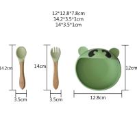 China ODM Silicone Baby Tray Bear Shape Feeding Suction Bowl And Spoon Microwave Safe for sale