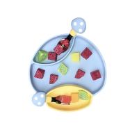 China Safety Durable Silicone Baby Tray Feeding Plate With Spoon And Fork for sale
