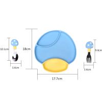 China Safety Durable Silicone Baby Tray Feeding Plate With Spoon And Fork for sale