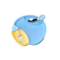 China Safety Durable Silicone Baby Tray Feeding Plate With Spoon And Fork for sale
