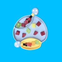 China Safety Durable Silicone Baby Tray Feeding Plate With Spoon And Fork for sale