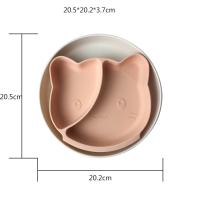 China BPA Free Silicone Baby Tray Cat Shape Tableware Feeding Plate Customized for sale