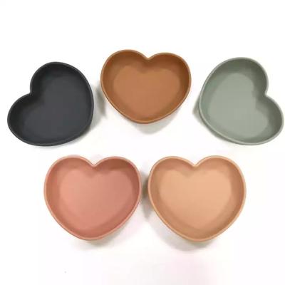 China Baby Feeding Set Plate For Fruits Factory Price Customized Heart Shape Bpa Free for sale