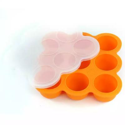 China 9 Cavities Silicone Baby Tray Half Sphere BPA Free Suction Feeding Plate for sale