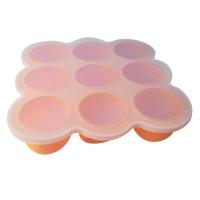 China 9 Cavities Silicone Baby Tray Half Sphere BPA Free Suction Feeding Plate for sale