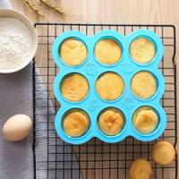 China 9 Cavities Silicone Baby Tray Half Sphere BPA Free Suction Feeding Plate for sale