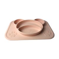 China Customized Bear Shape Silicone Feeding Set Baby Plates Bpa Free for sale
