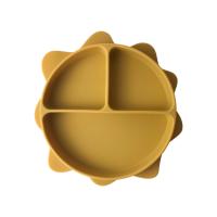 China BPA Free Baby Suction Silicone Plate Eco Friendly Feeding Bowls Sun Shaped for sale