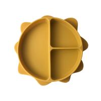 China BPA Free Baby Suction Silicone Plate Eco Friendly Feeding Bowls Sun Shaped for sale