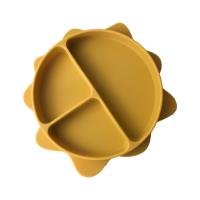 China BPA Free Baby Suction Silicone Plate Eco Friendly Feeding Bowls Sun Shaped for sale