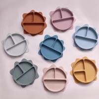 China BPA Free Baby Suction Silicone Plate Eco Friendly Feeding Bowls Sun Shaped for sale