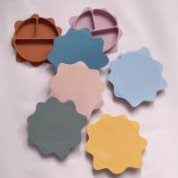 China BPA Free Baby Suction Silicone Plate Eco Friendly Feeding Bowls Sun Shaped for sale