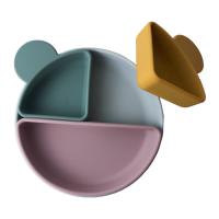 China Bpa Free Kids Tableware Food Grade 2022 Silicone Baby Feeding Plate Set Suction for sale