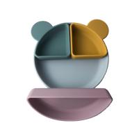China Bpa Free Kids Tableware Food Grade 2022 Silicone Baby Feeding Plate Set Suction for sale
