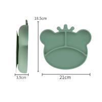 China Newborn Silicone Suction Plate Set Bear Shape Feeding Baby Set With Spoon for sale