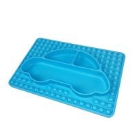 China Car Shape Silicone Baby Suction Plate BPA Free Divided Dinner Plates for sale