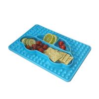 China Car Shape Silicone Baby Suction Plate BPA Free Divided Dinner Plates for sale