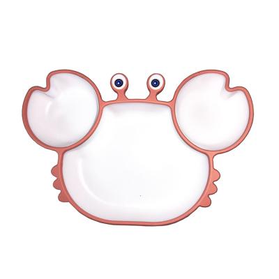 China Crab Shape Silicone Suction Bowl Divided Eco Friendly Food Grade For Babies for sale