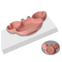 China Crab Shape Silicone Suction Bowl Divided Eco Friendly Food Grade For Babies for sale