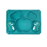 China Food Silicone Childrens Plates Eco Friendly Baby Tableware Set Spoon Plate Bowl for sale