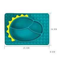 China Toddlers Silicone Dinosaur Suction Plate Bowl Baby Feeding Food Grade for sale