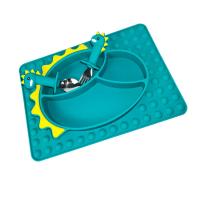 China Toddlers Silicone Dinosaur Suction Plate Bowl Baby Feeding Food Grade for sale