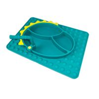 China Toddlers Silicone Dinosaur Suction Plate Bowl Baby Feeding Food Grade for sale