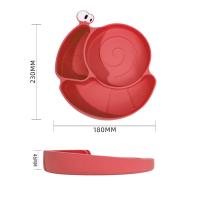 China Suction Silicone Feeding Tray Set Food Grade Infant Feeding Dish Snail Shape for sale