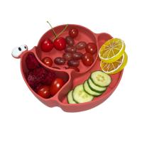 China Suction Silicone Feeding Tray Set Food Grade Infant Feeding Dish Snail Shape for sale