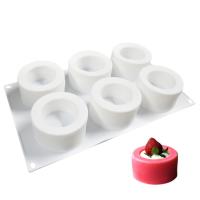 China Customized Silicone Cake Mold Handmade 6 Cavities Candle Shape For Baking for sale