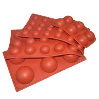 China Round Half Circle Chocolate Mold DIY Multi Cavity Silicone Fondant Molds for sale