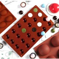 China Round Half Circle Chocolate Mold DIY Multi Cavity Silicone Fondant Molds for sale