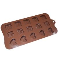 China Silicone Custom Chocolate Molds Rose Heart Shaped For Candy Cake for sale
