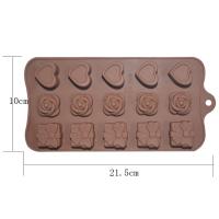 China Silicone Custom Chocolate Molds Rose Heart Shaped For Candy Cake for sale