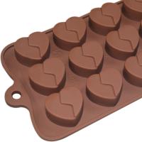 China LFGB Custom Chocolate Molds Heart Shaped Mousse Cake Silicone Mold for sale