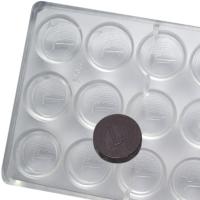 China Rectangle Coin Shaped Chocolate Moulds Polycarbonate PC Chocolate Mould for sale