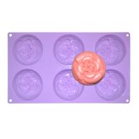 China Anti Tear Handmade Silicone Soap Mold 6 Cavities Flowers Shape For Cake Decoration for sale