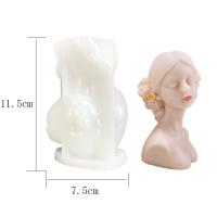 China Human Body Geometric Candle Mold Silicone Blindfolded Girl 3D DIY Customized for sale