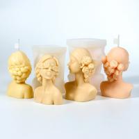 China Human Body Geometric Candle Mold Silicone Blindfolded Girl 3D DIY Customized for sale