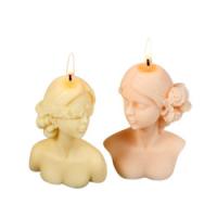 China Human Body Geometric Candle Mold Silicone Blindfolded Girl 3D DIY Customized for sale