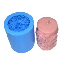 China Food Grade Flower Silicone Candle Mold Cylinder Eco Friendly 3D for sale