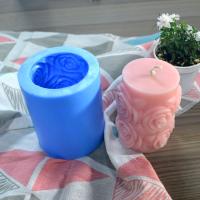 China Food Grade Flower Silicone Candle Mold Cylinder Eco Friendly 3D for sale