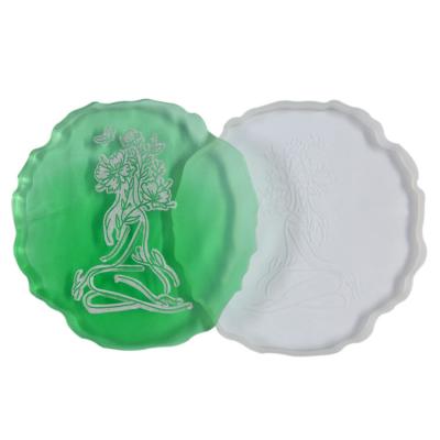 China Irregular Shape Silicone Resin Mold Poxy Jewelry 3D Coaster Moulds for sale