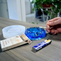 China Home Decoration Silicone Resin Mold Sustainable Resin Art Molds Ashtray Shape for sale