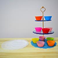 China 3 Layers Silicone Resin Coaster Molds Cake Decoration Round Coaster Mould for sale