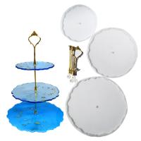 China 3 Layers Silicone Resin Coaster Molds Cake Decoration Round Coaster Mould for sale