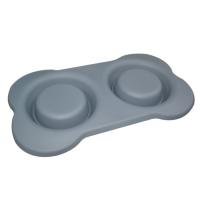 China Double Pack Silicone Pet Supplies Customized Logo Dog Pet Feeding Bowls for sale