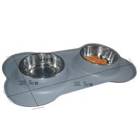 China Double Pack Silicone Pet Supplies Customized Logo Dog Pet Feeding Bowls for sale